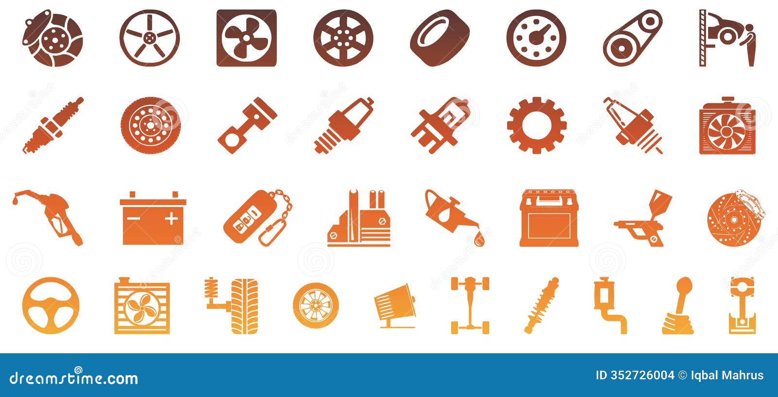 Auto parts icon collection stock illustration. Illustration of ...