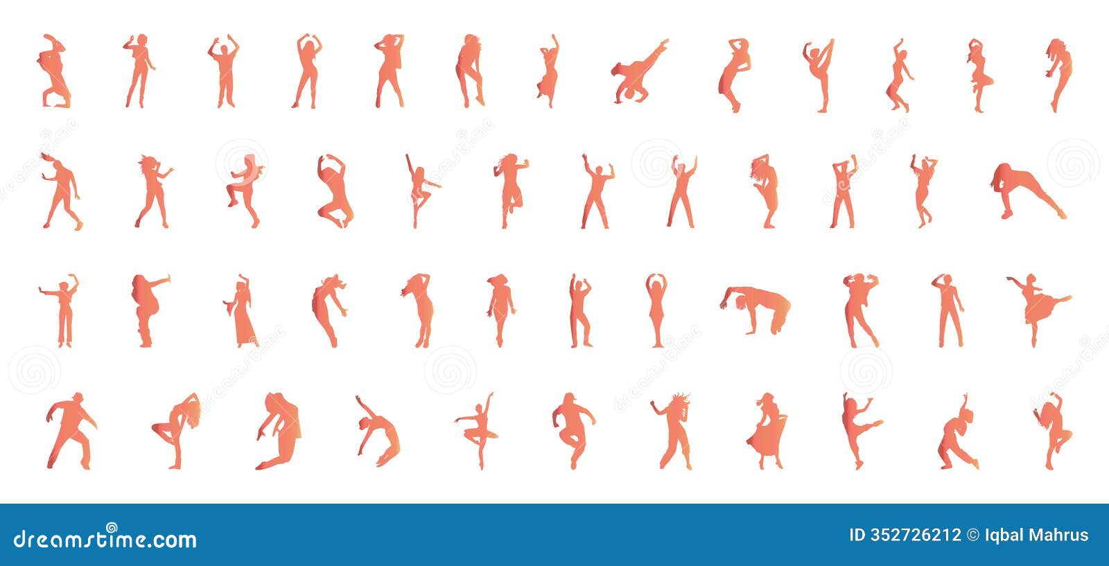 Woman and Girl Poses Icon Collection Stock Illustration - Illustration ...