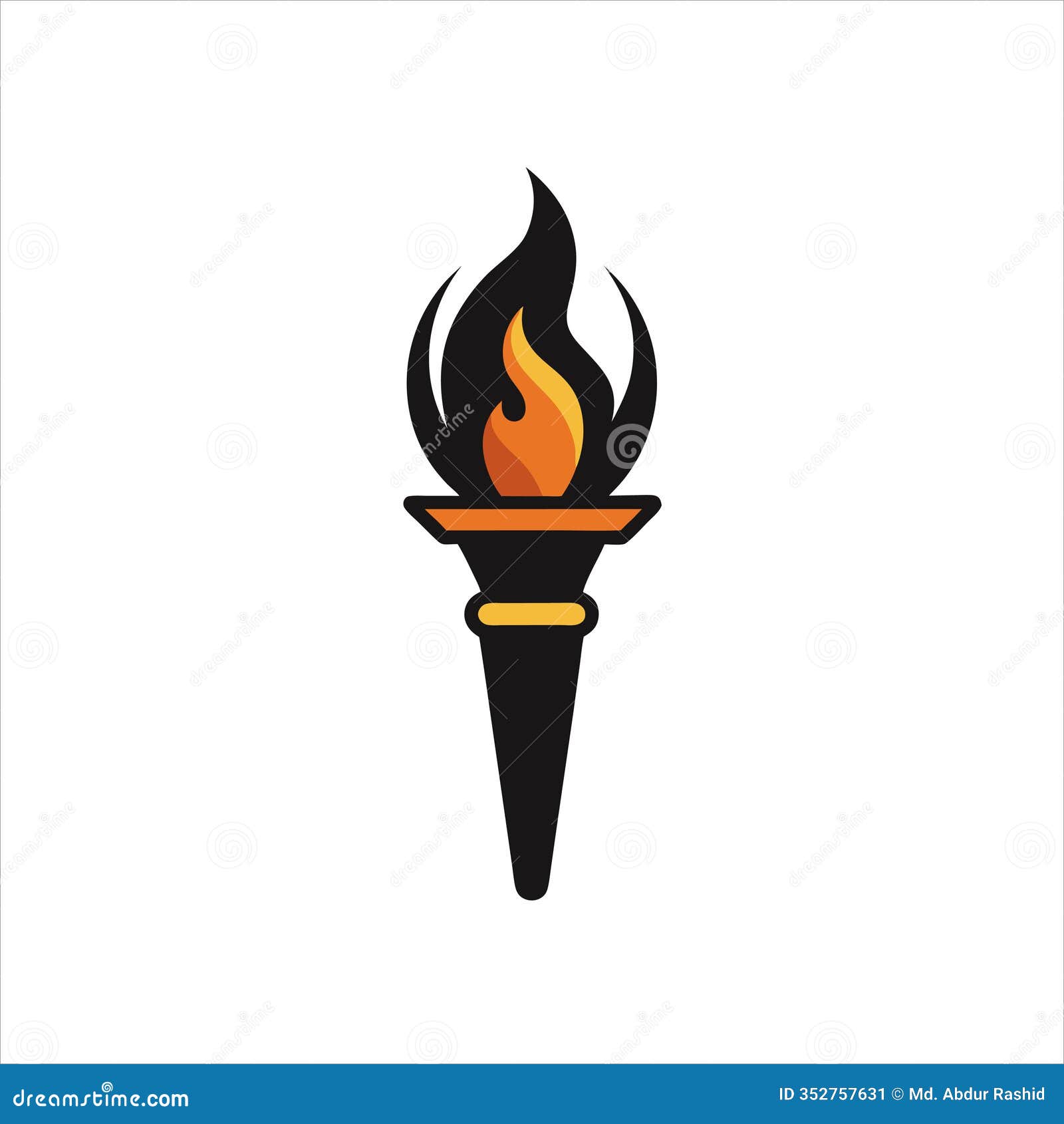 Torch with Firelight Silhouette Vector Illustration Stock Illustration ...