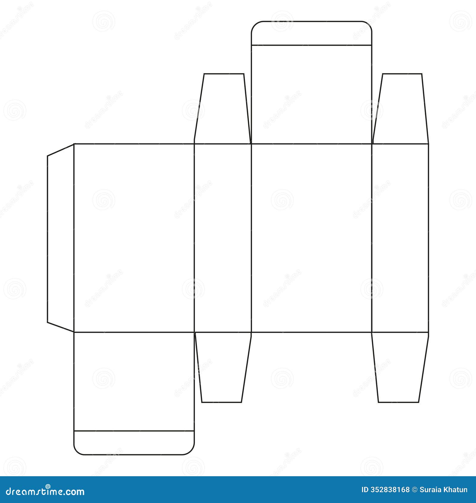 RSC Cartoon Box Dieline Template | CartoonDealer.com #329108735