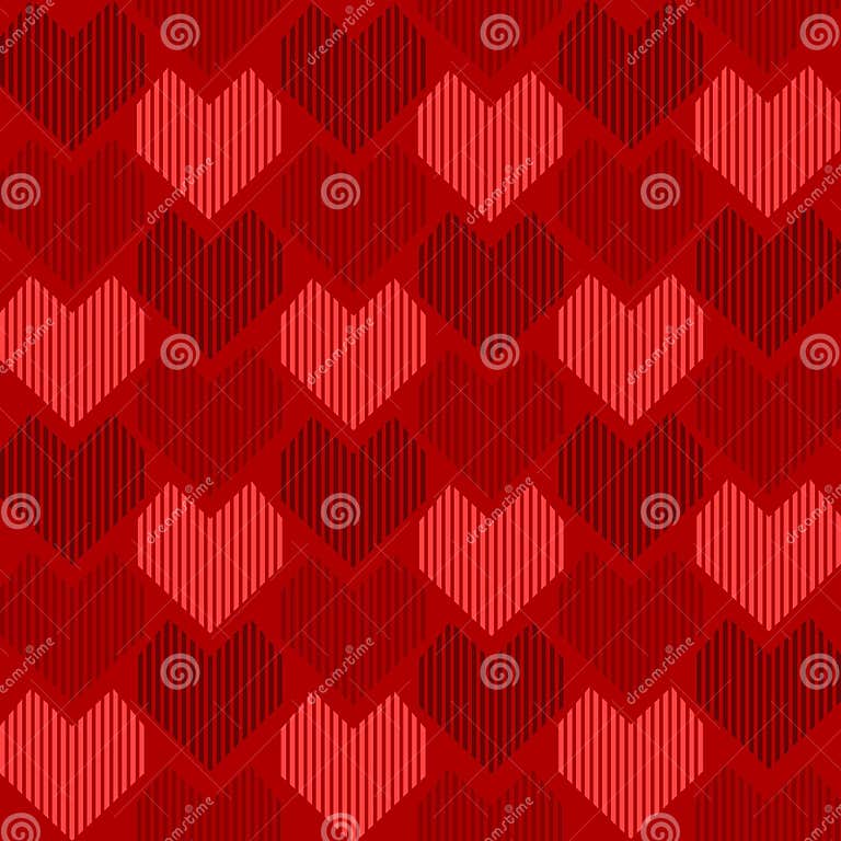 Seamless Red Heart Pattern for Valentine S Day Design. Stock ...