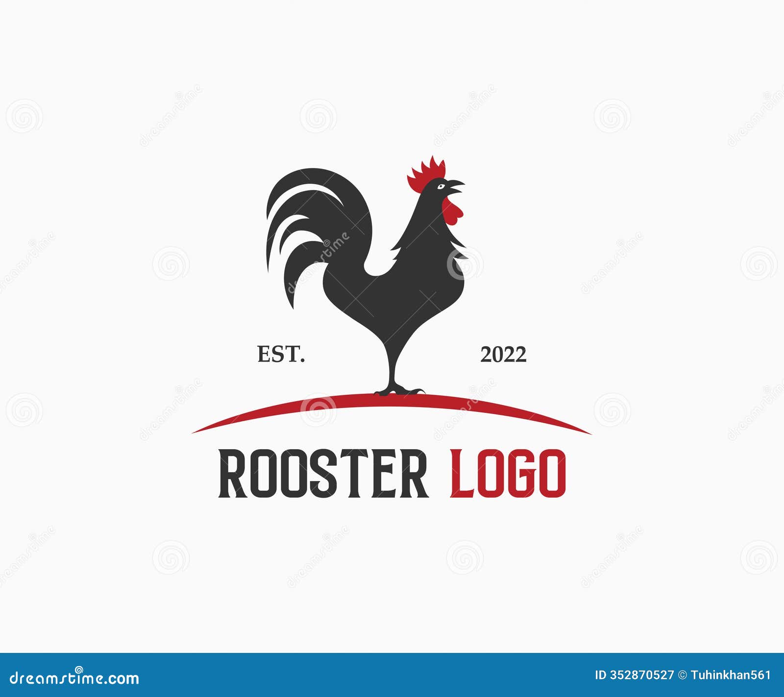 Rooster Logo Design. Silhouette of a Rooster Logo Design Stock Vector ...