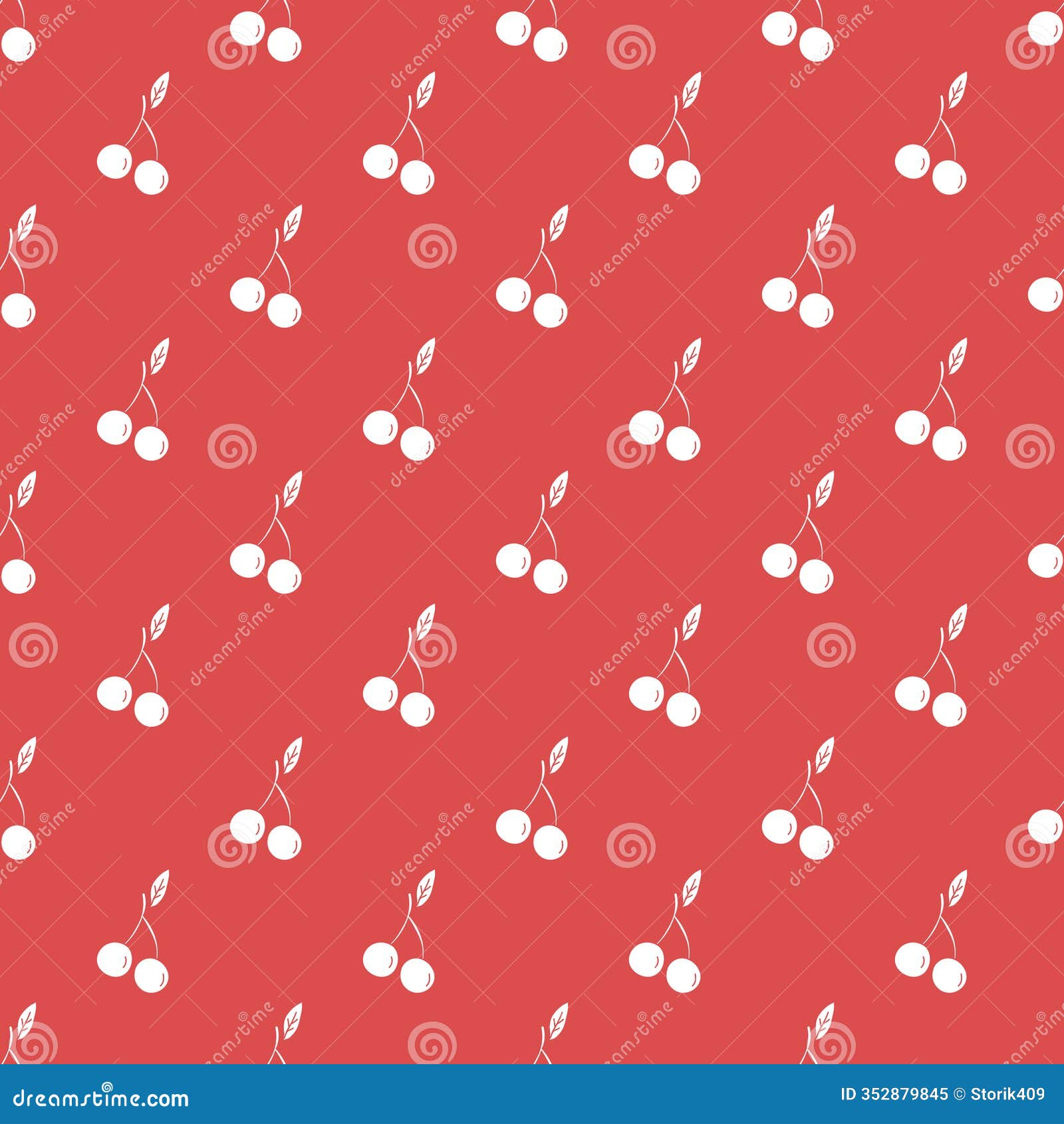 Seamless Cherry Pattern. Doodle Vector with Cherry Icons. Vintage ...