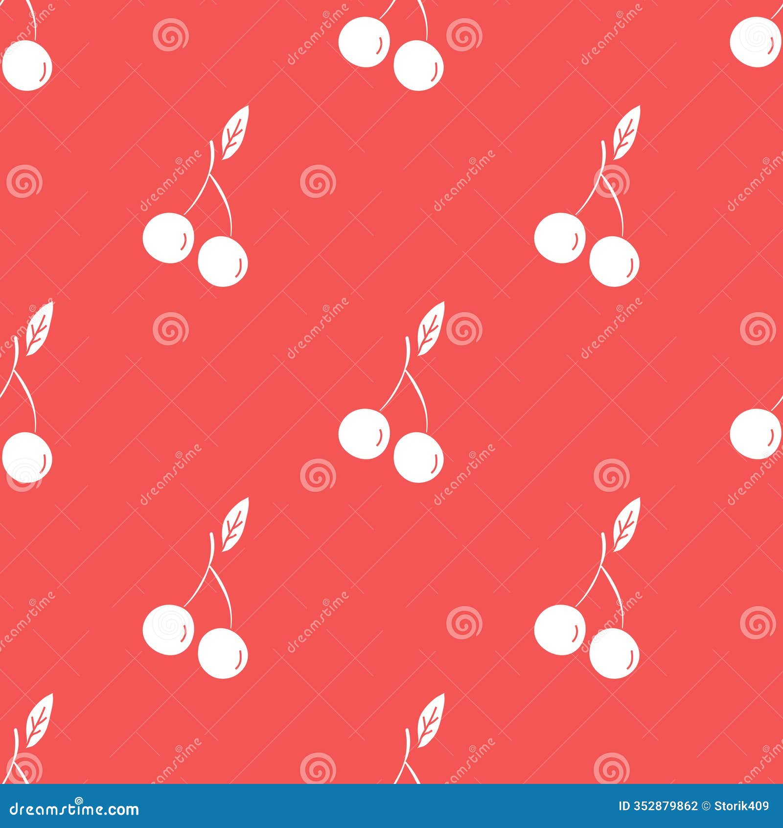 Seamless Cherry Pattern. Doodle Vector with Cherry Icons. Vintage ...