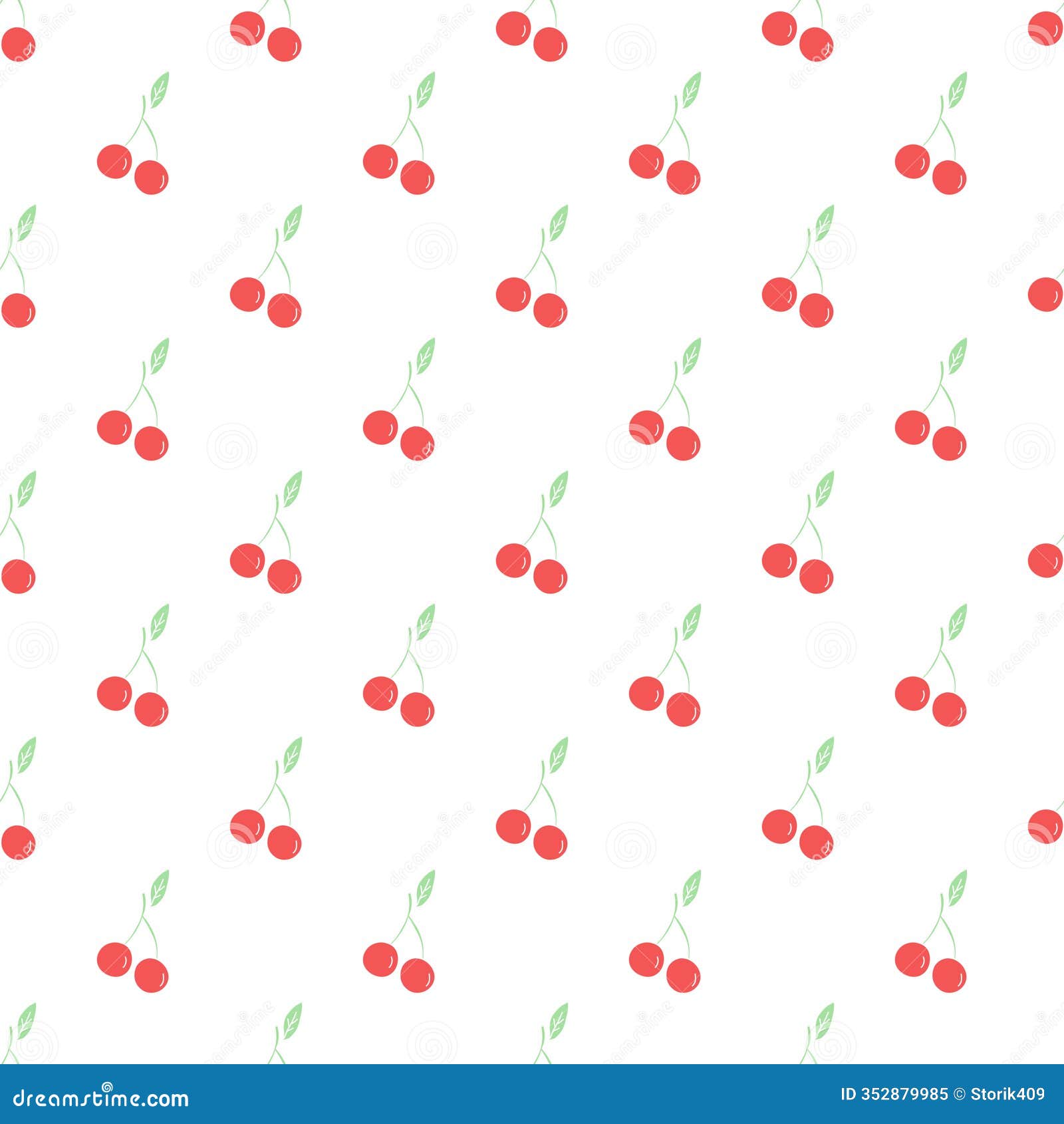 Seamless Cherry Pattern. Doodle Vector with Cherry Icons. Vintage ...