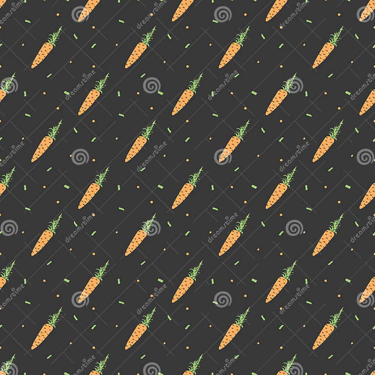 Seamless Carrot Pattern. Doodle Illustration with Carrot. Pattern with Carrot Stock Vector ...