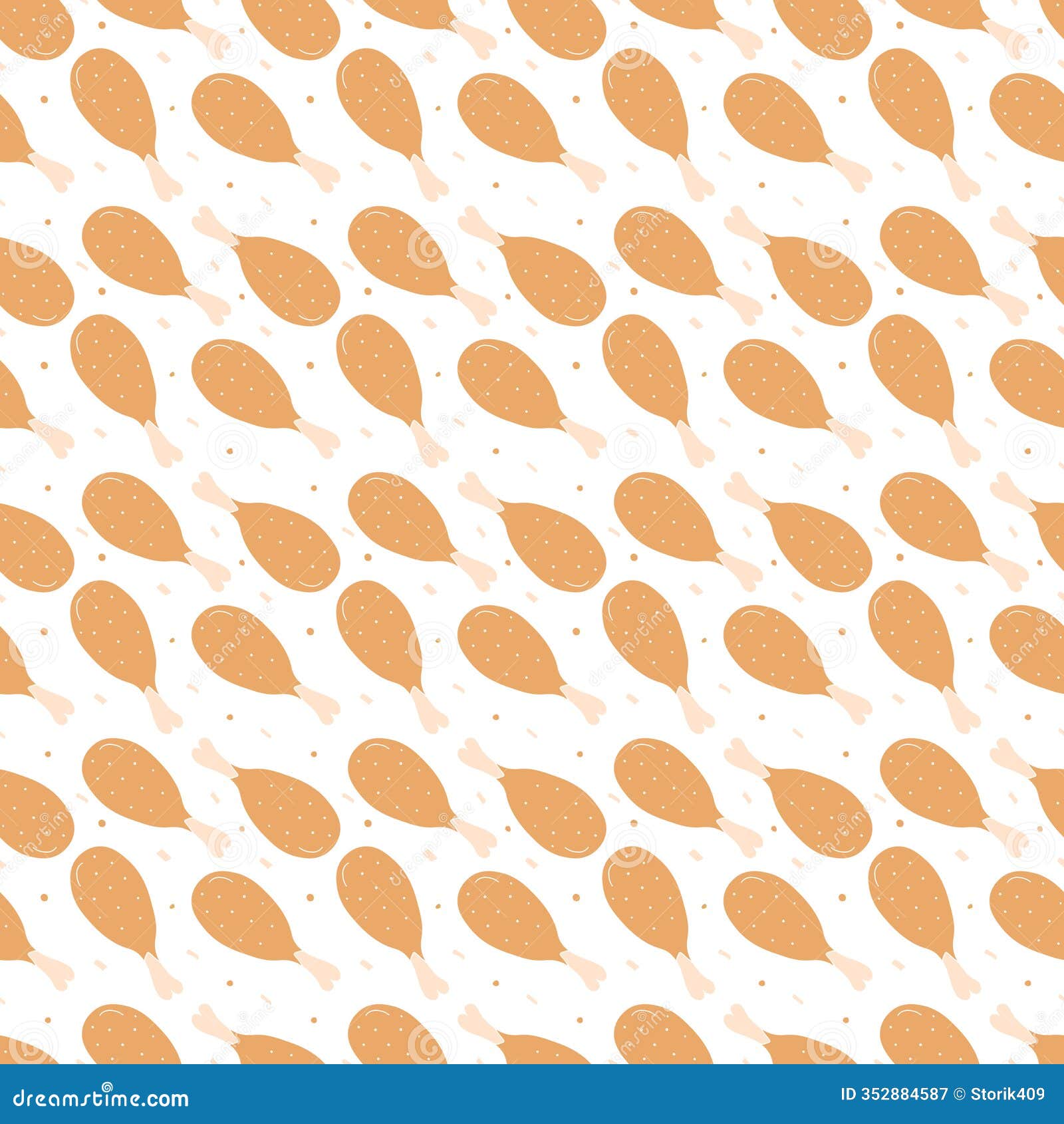 Seamless Pattern with Chicken Legs. Meat Background. Doodle Chicken ...