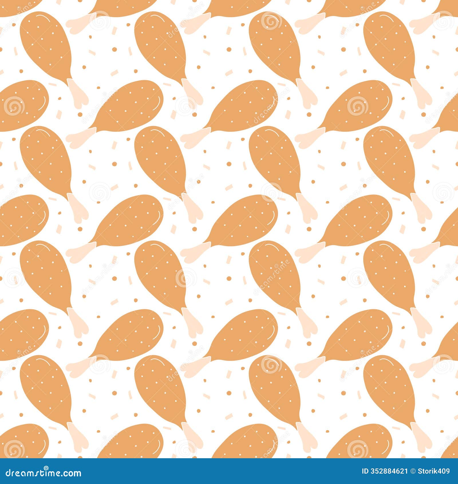 Seamless Pattern with Chicken Legs. Meat Background. Doodle Chicken ...