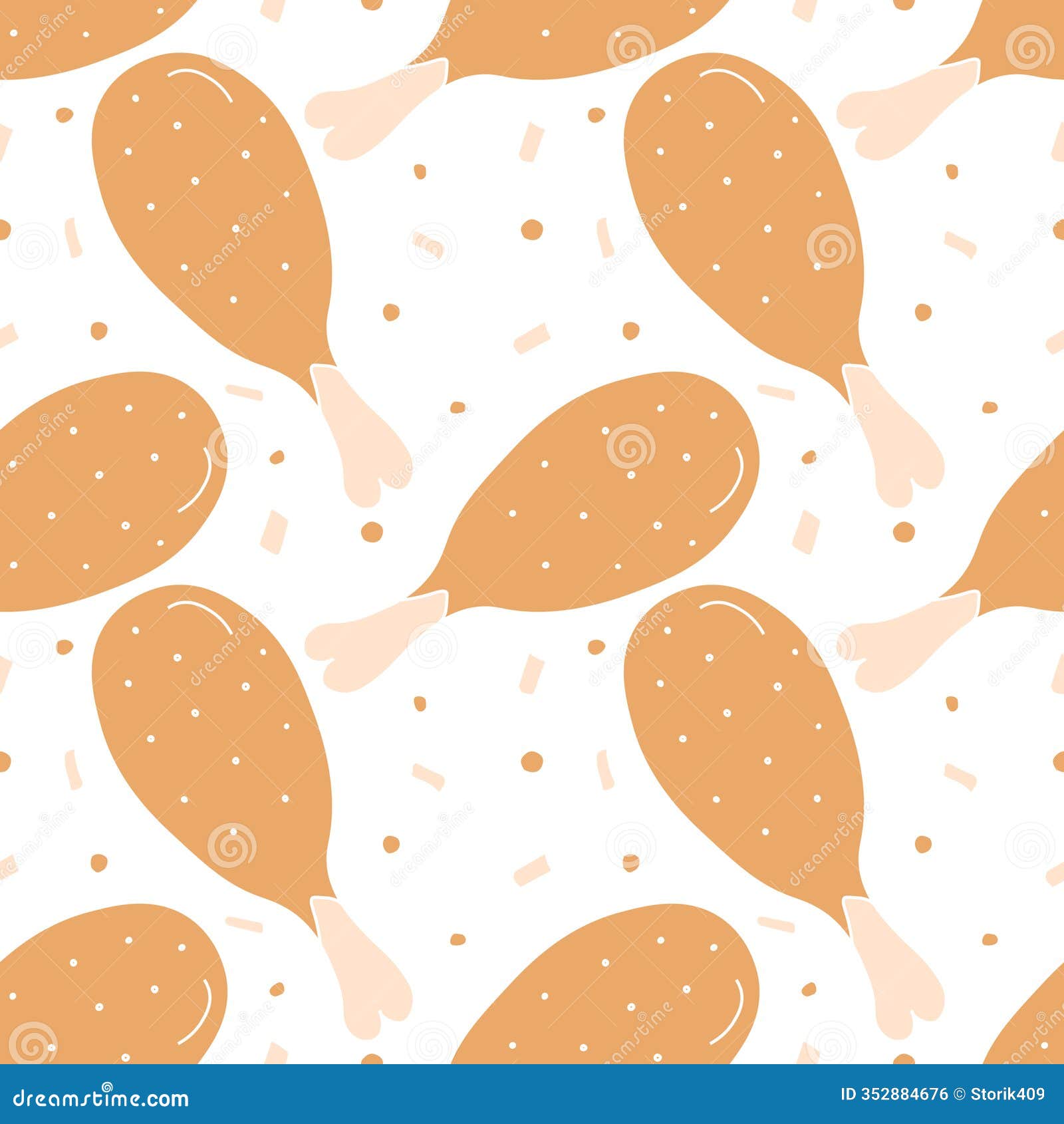 Seamless Pattern with Chicken Legs. Meat Background. Doodle Chicken ...