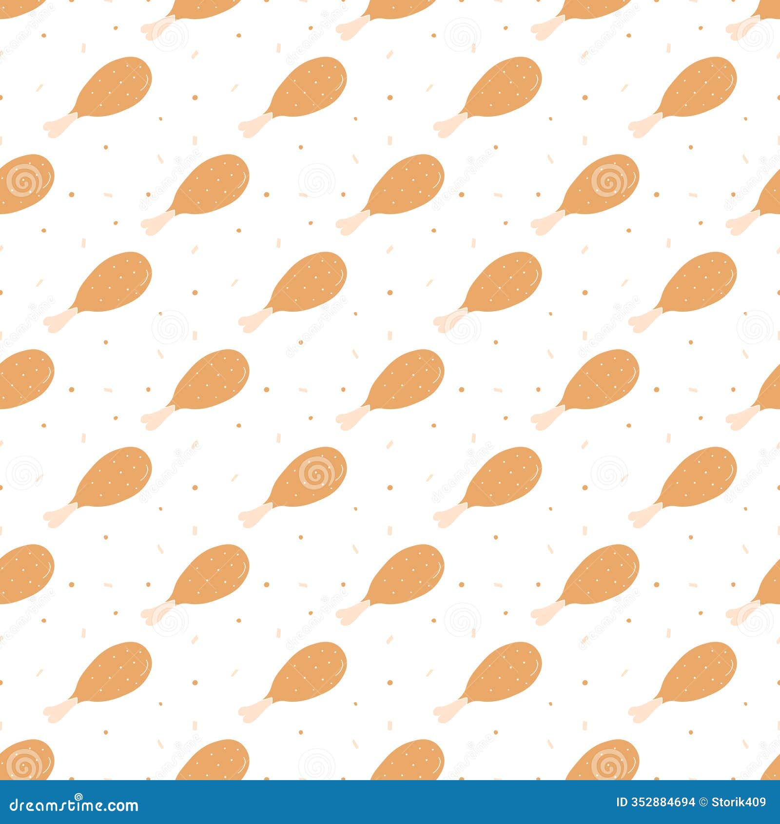 Seamless Pattern with Chicken Legs. Meat Background. Doodle Chicken ...