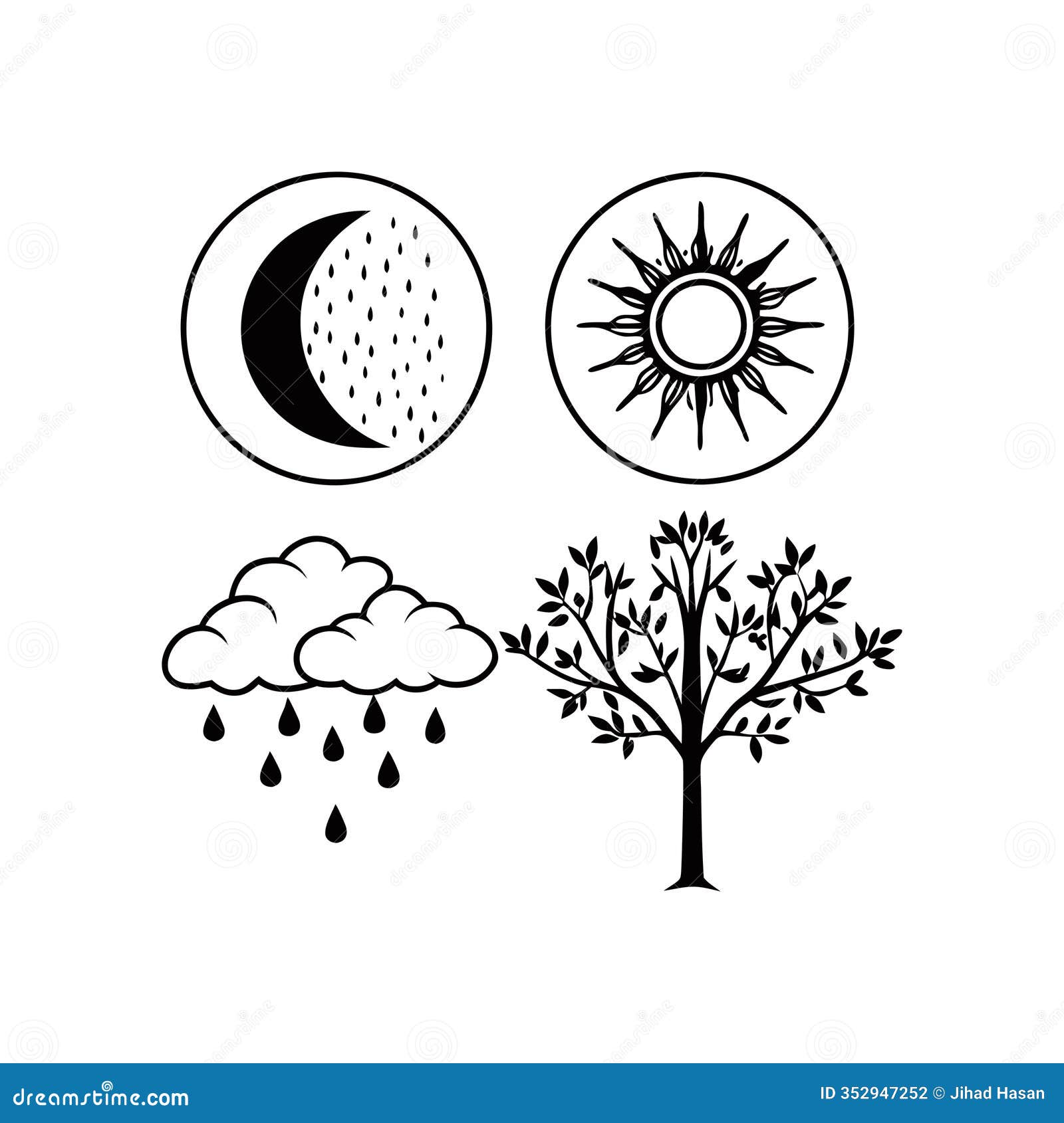 Opposite Day Element Silhouette Vector Art Stock Illustration ...