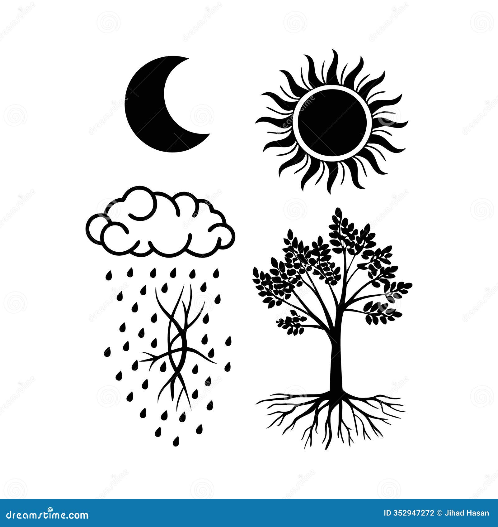 Opposite Day Element Silhouette Vector Art Stock Illustration ...