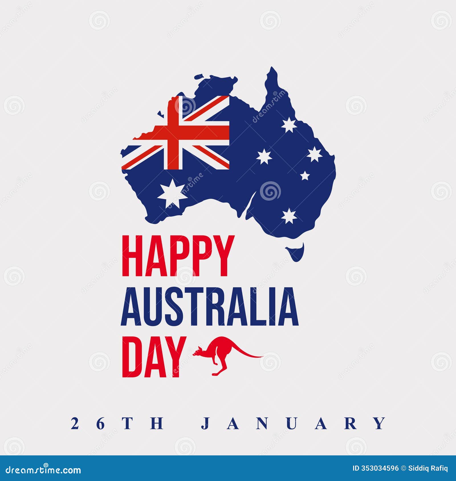 Happy Australia day stock illustration. Illustration of typography ...