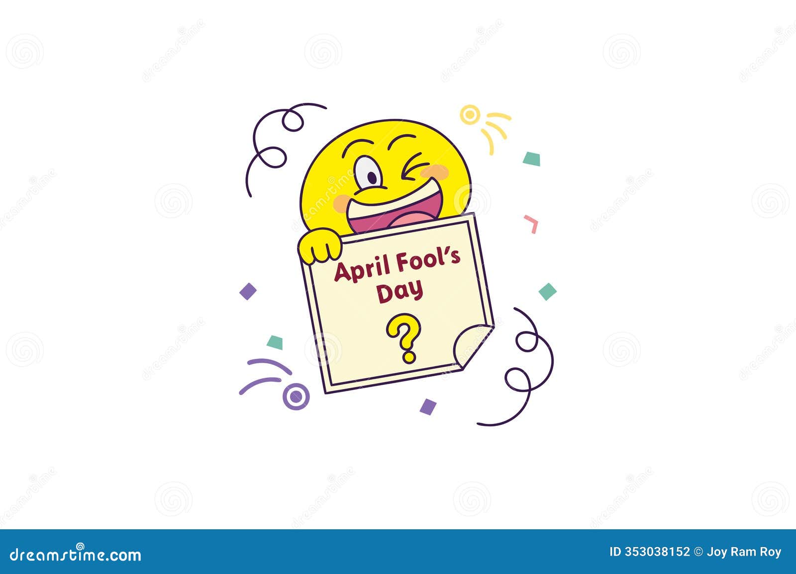 Happy April Fools Day Symbol Concept Stock Illustration - Illustration ...