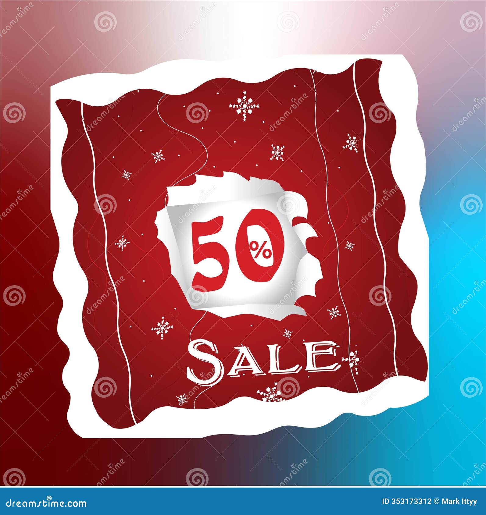 Christmas, New Year Discount Banner in a Square. Discount. Vector ...