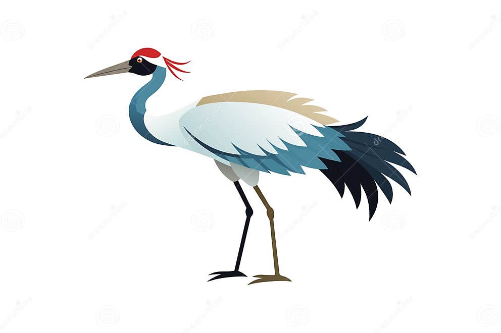 Beautiful Crane Bird Vector Art Illustration Stock Vector ...
