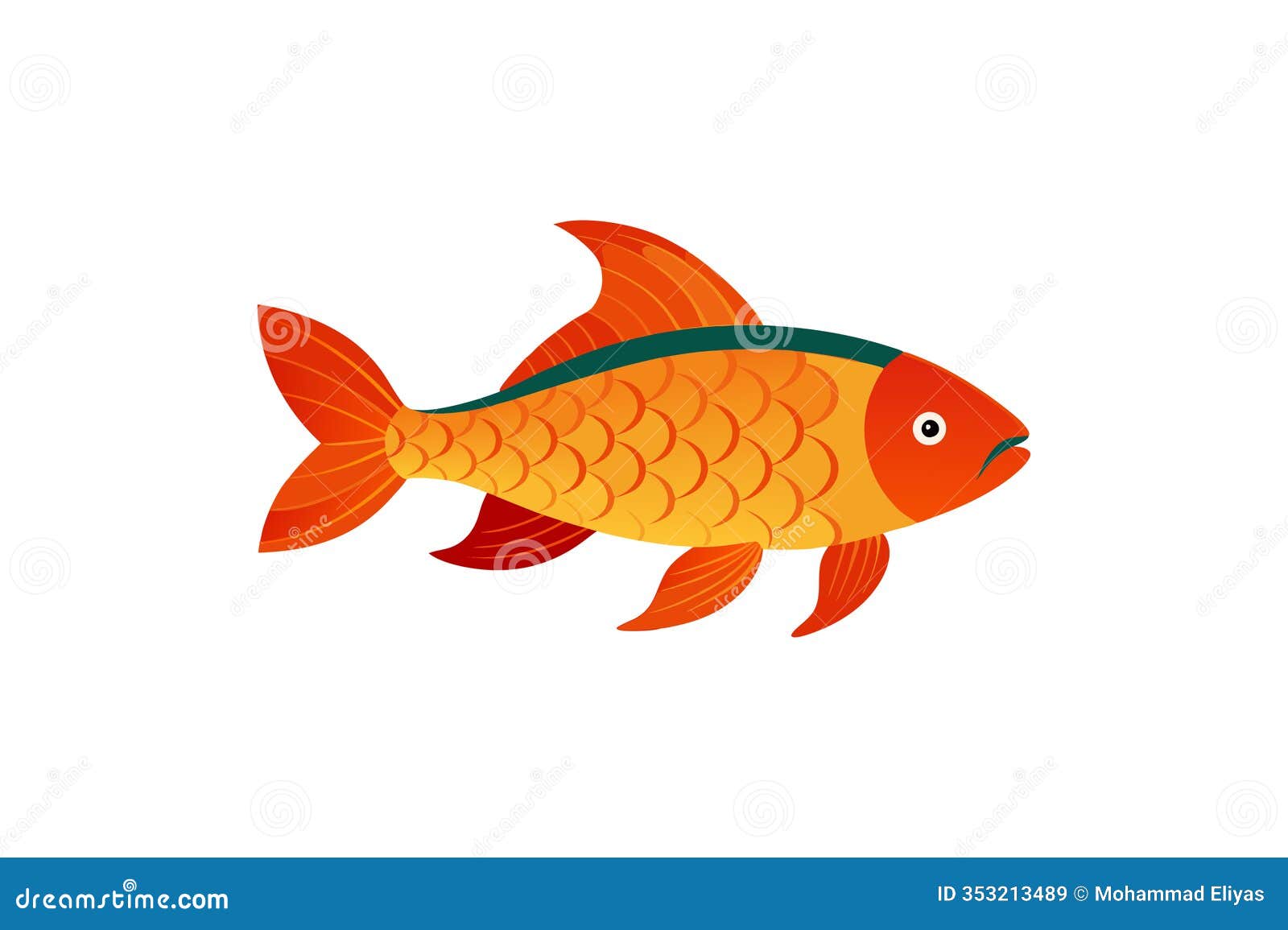 Beautiful Fish Carp Vector Art Illustration Stock Vector - Illustration ...