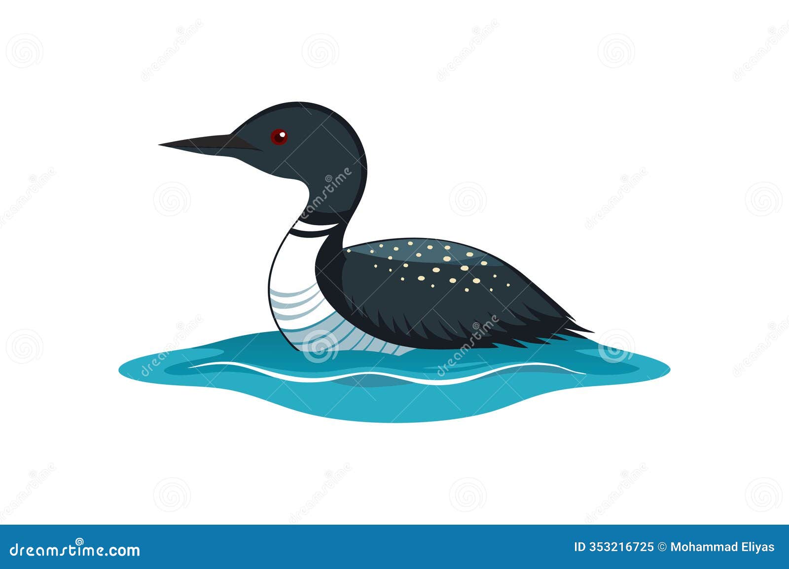 Common Loon Bird Vector Art Illustration Image Stock Illustration ...