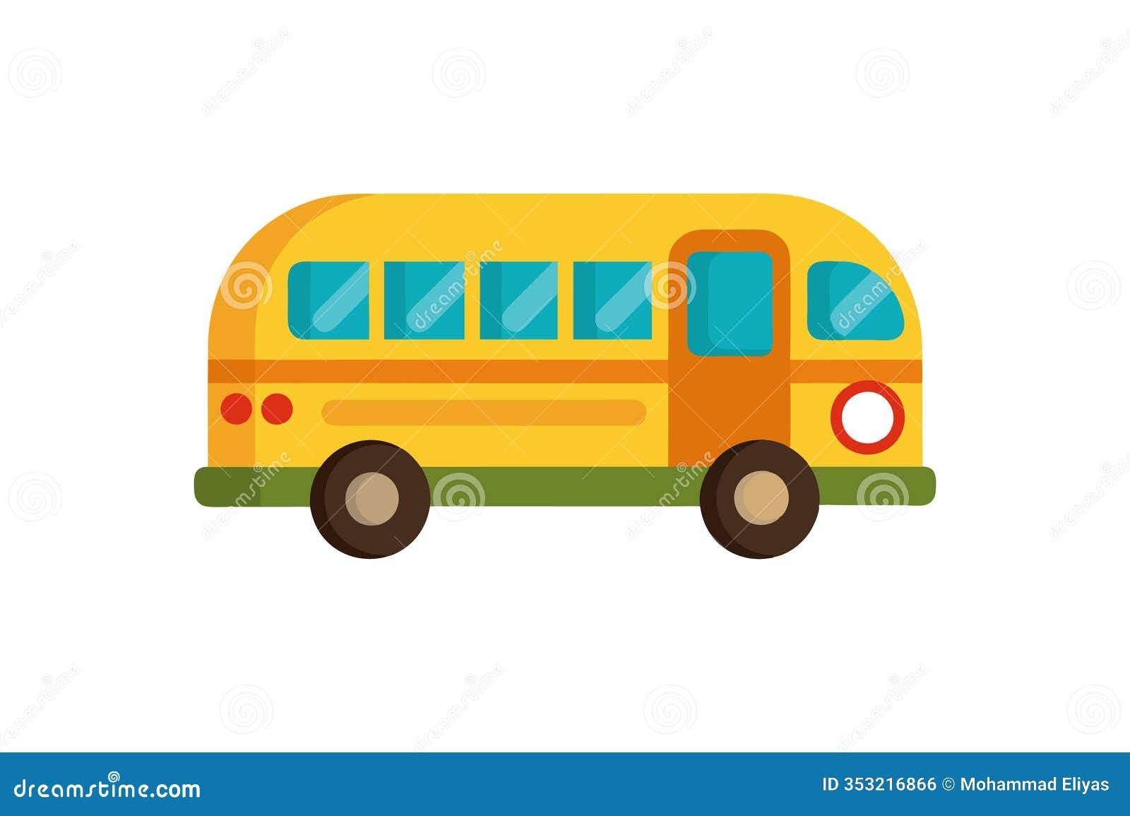 Cartoon Style School Bus Vector Artwork Illustration Stock Illustration ...