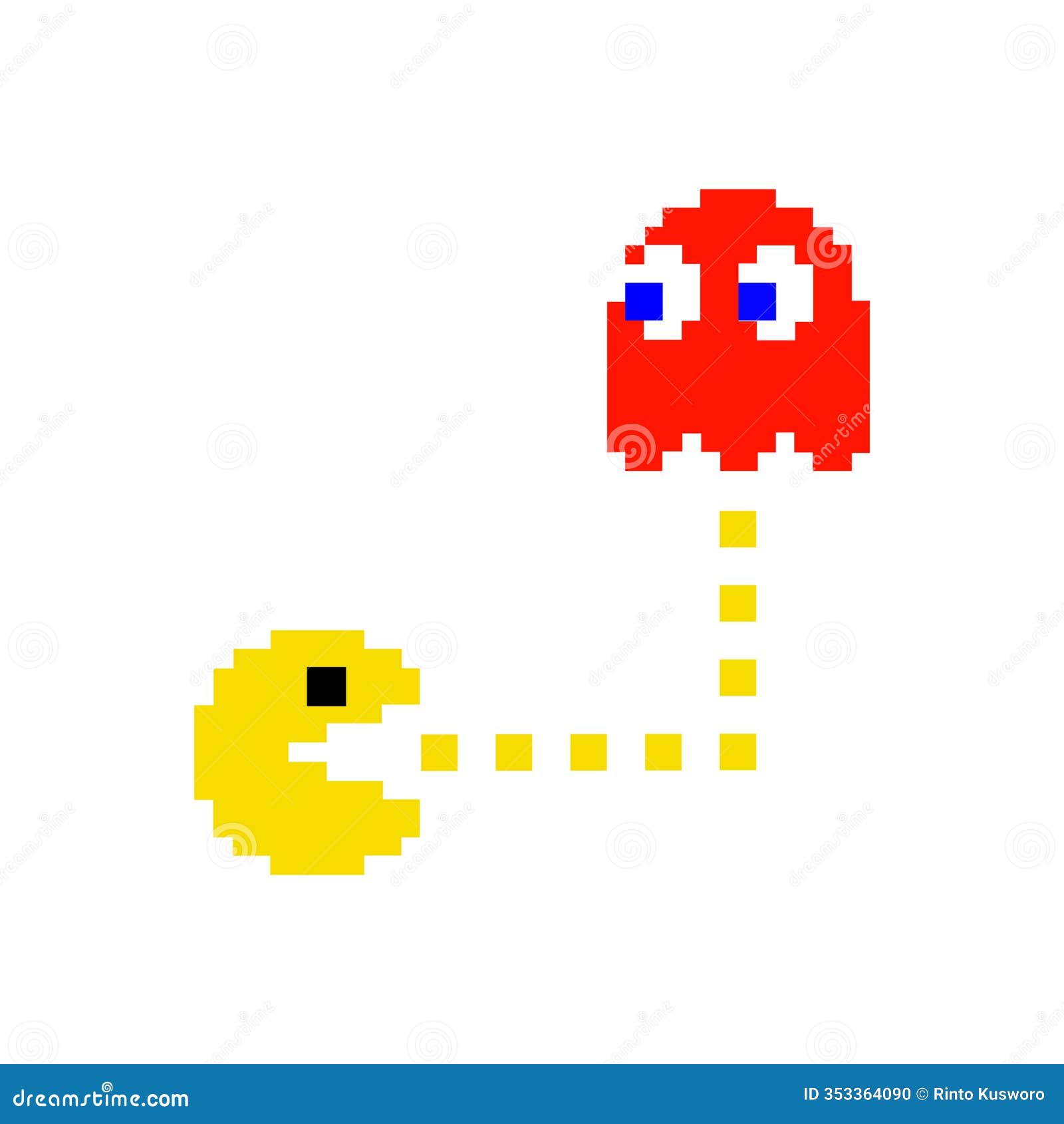 Pixel Pac-Man Set with Colorful Ghosts. Retro Pac Man Game Characters ...