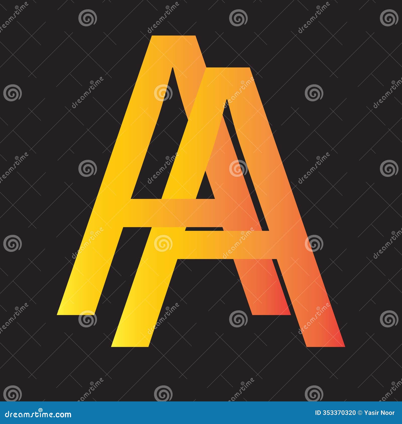 Double a Iconic Logo Illustration Stock Illustration - Illustration of ...