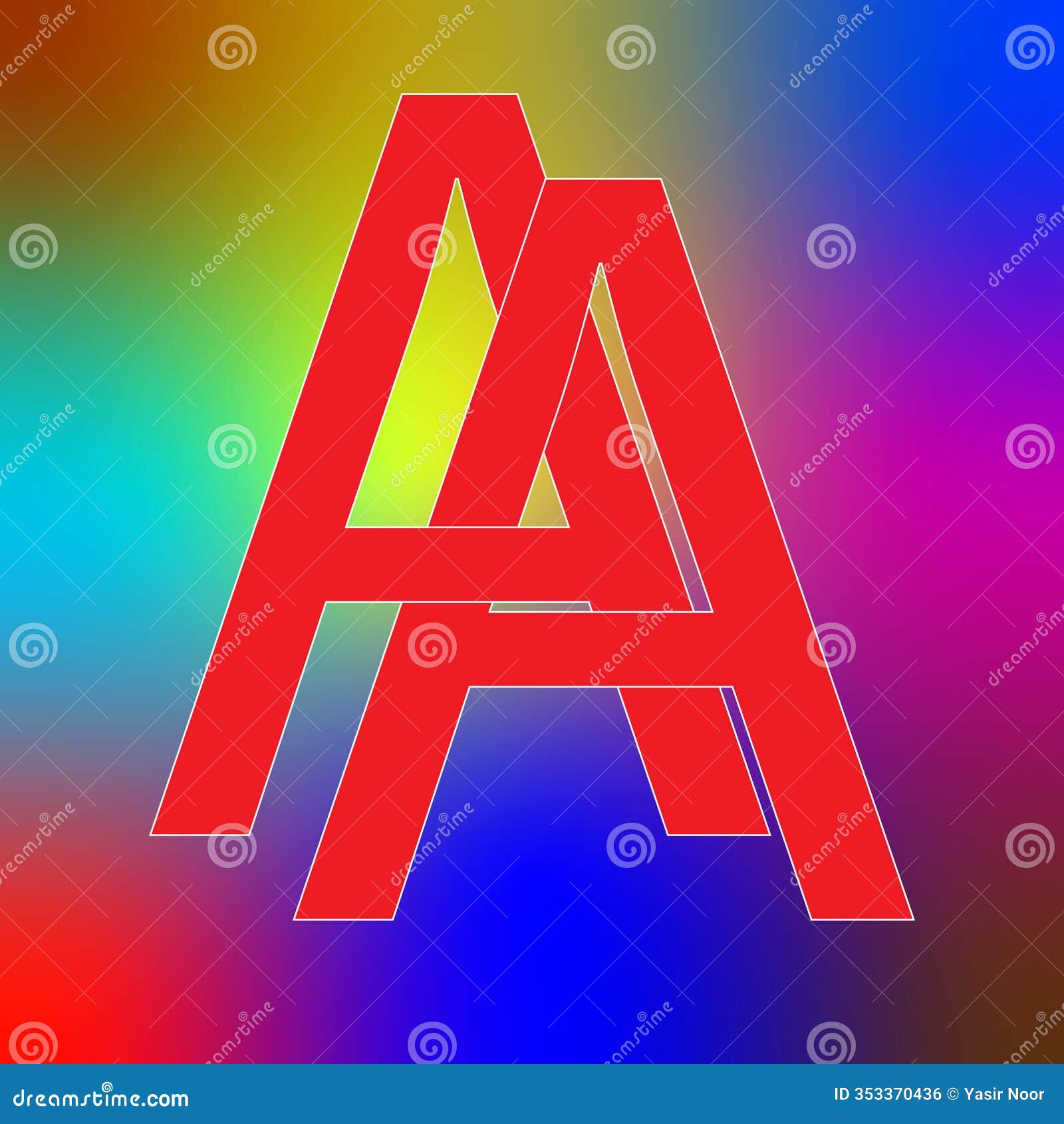 AA - Double Iconic logo stock illustration. Illustration of neon ...