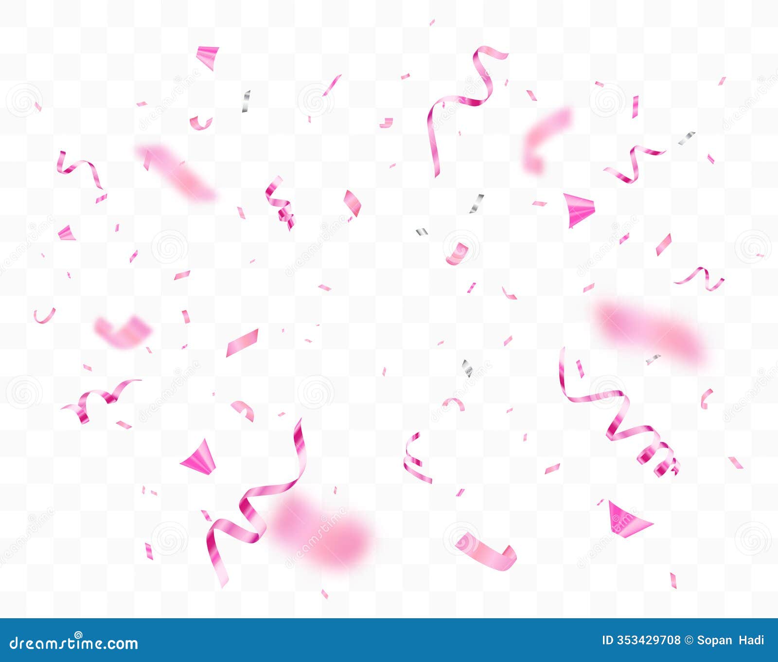 Beautiful Pink Confetti Banner for Party and Celebration Background ...