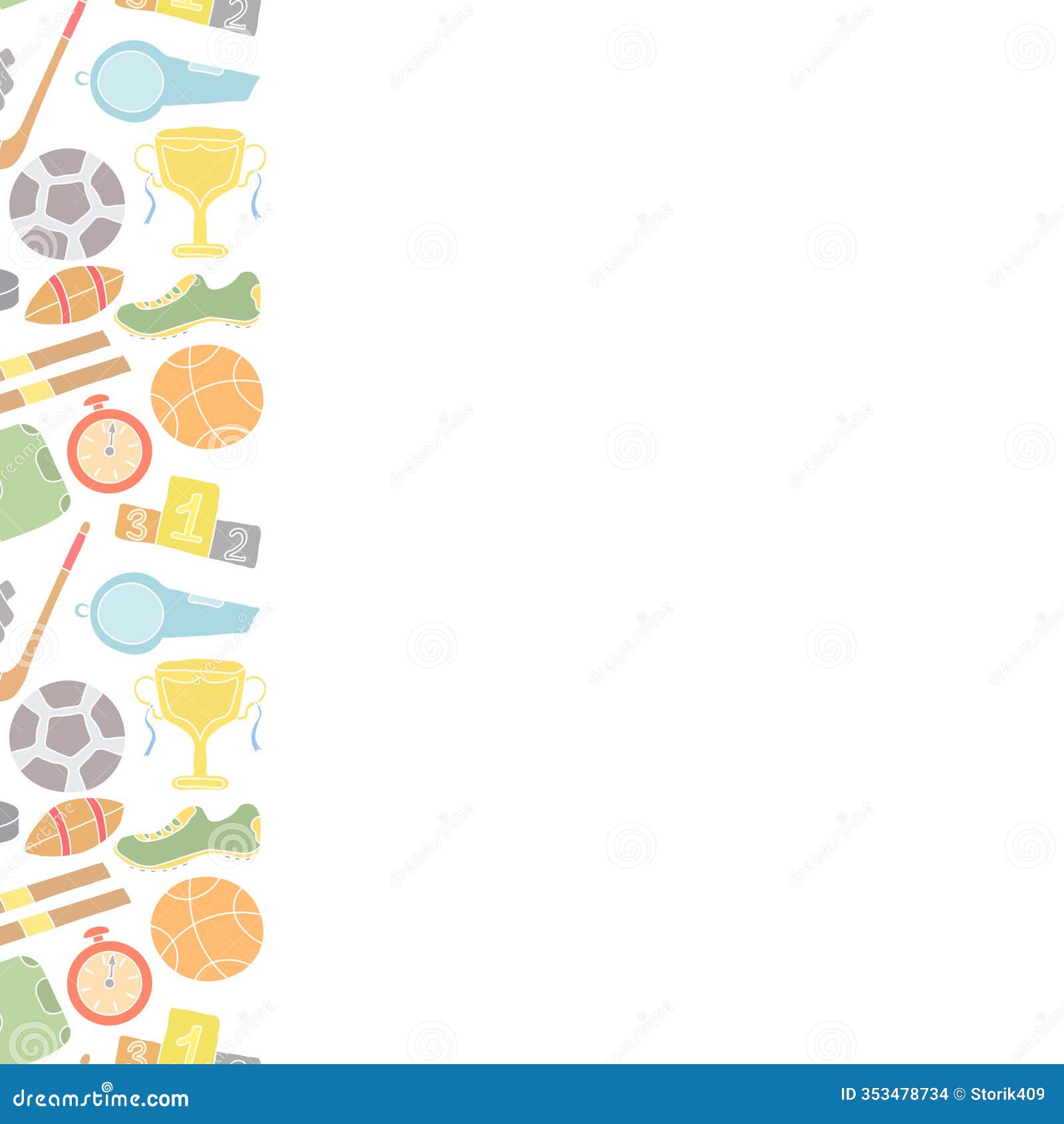 Sport Frame. Doodle Sport Illustration with Place for Text. Background ...