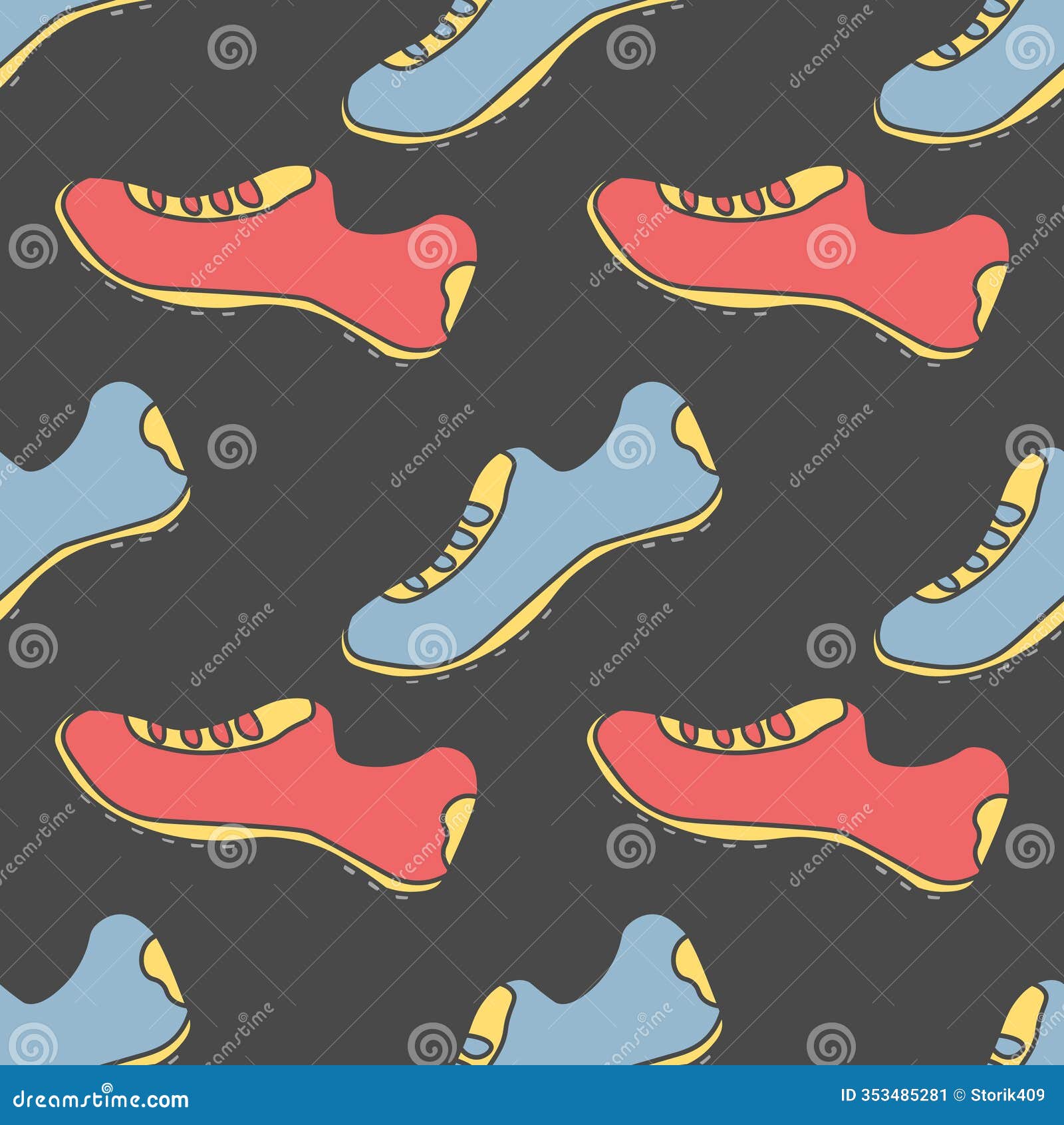 Seamless Football Boots Pattern. Background with Sports Icons Stock ...