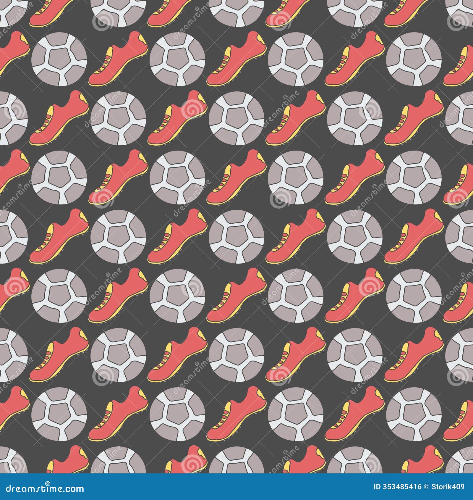 Seamless Football Pattern. Background with Sports Icons Stock ...