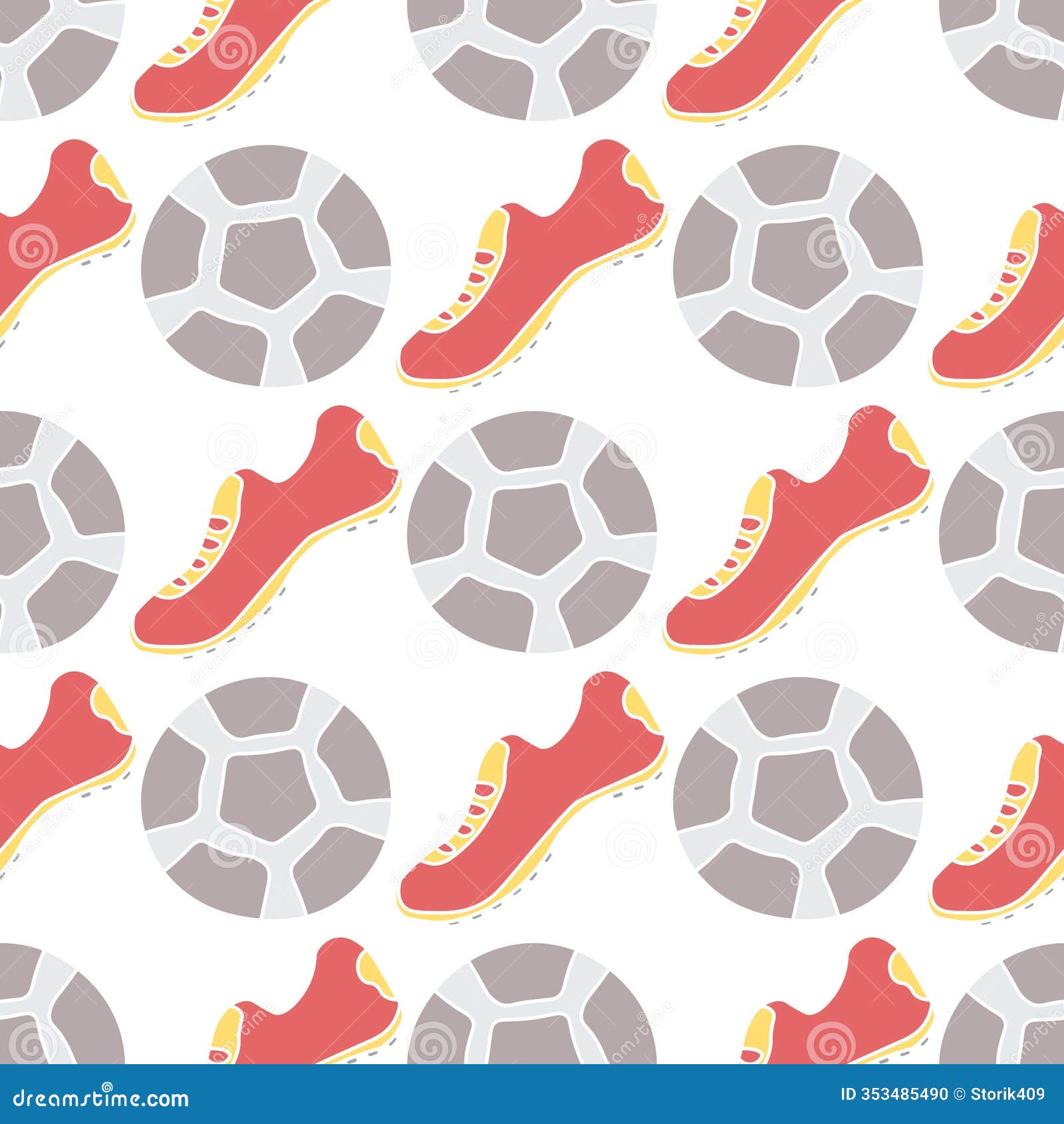 Seamless Football Pattern. Background with Sports Icons Stock ...