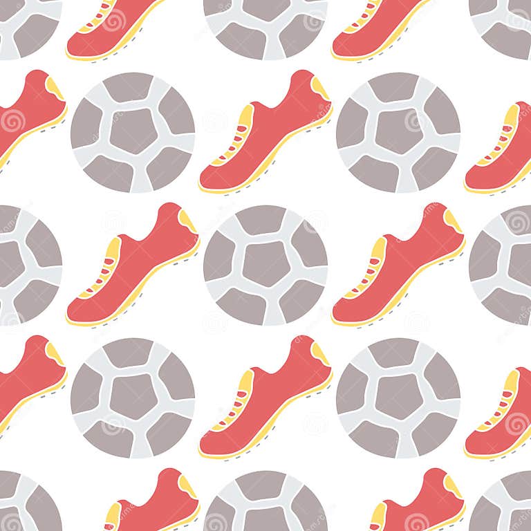 Seamless Football Pattern. Background with Sports Icons Stock ...