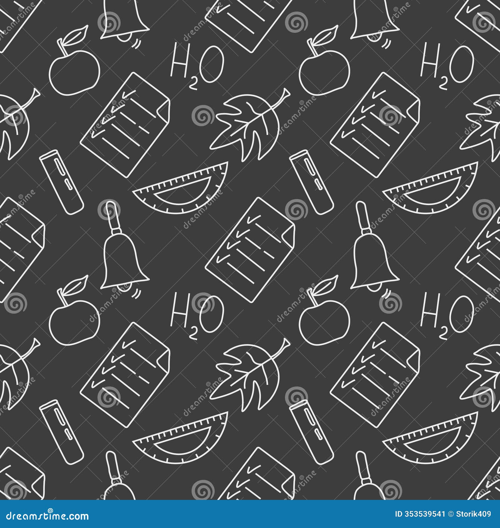 Seamless School Pattern. Hand Drawn Doodle School Background. Education ...