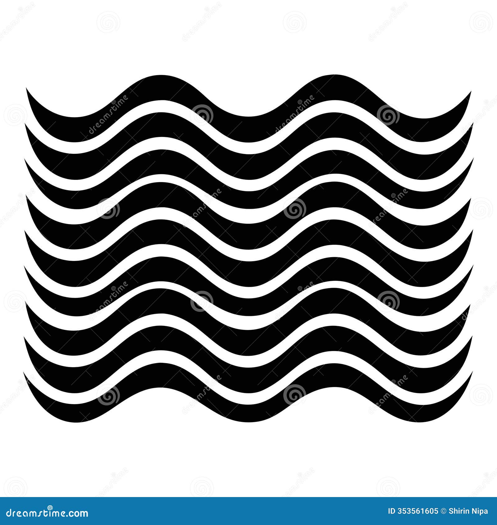 Copacabana Waves Pattern Vector Illustration- Stock Illustration ...