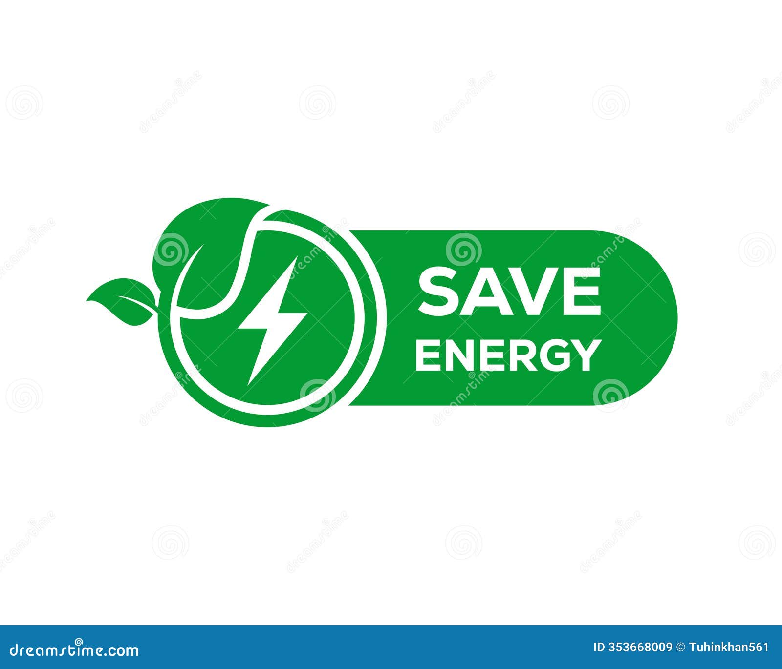 Save Energy Symbol. Energy Icon with Green Leaf. Energy Saving Symbol ...