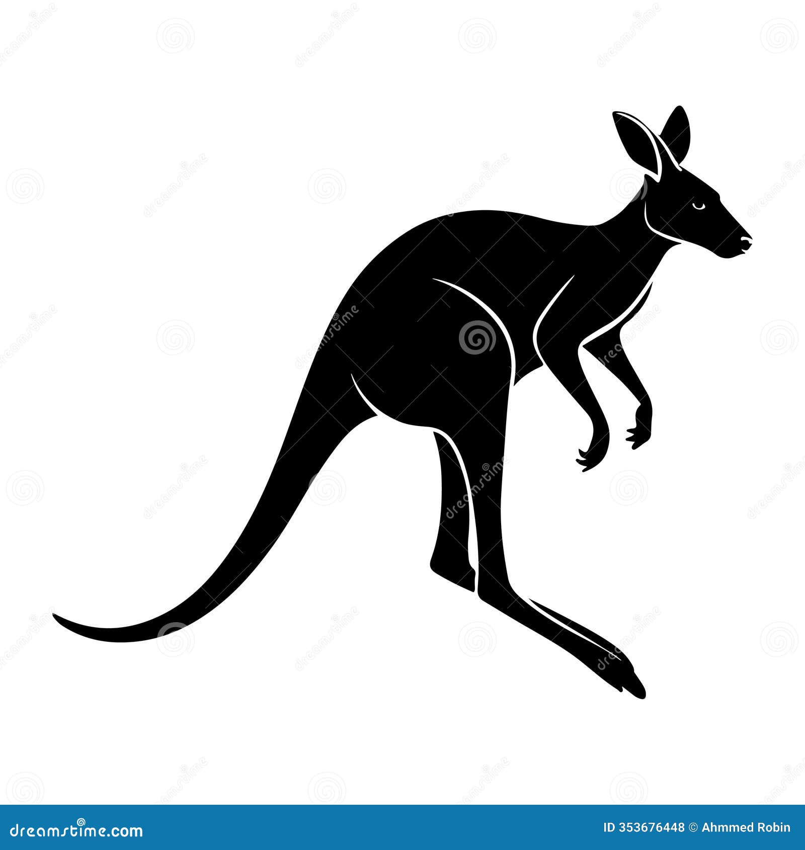 Cute Kangaroo Silhouette Vector Art Stock Illustration - Illustration ...