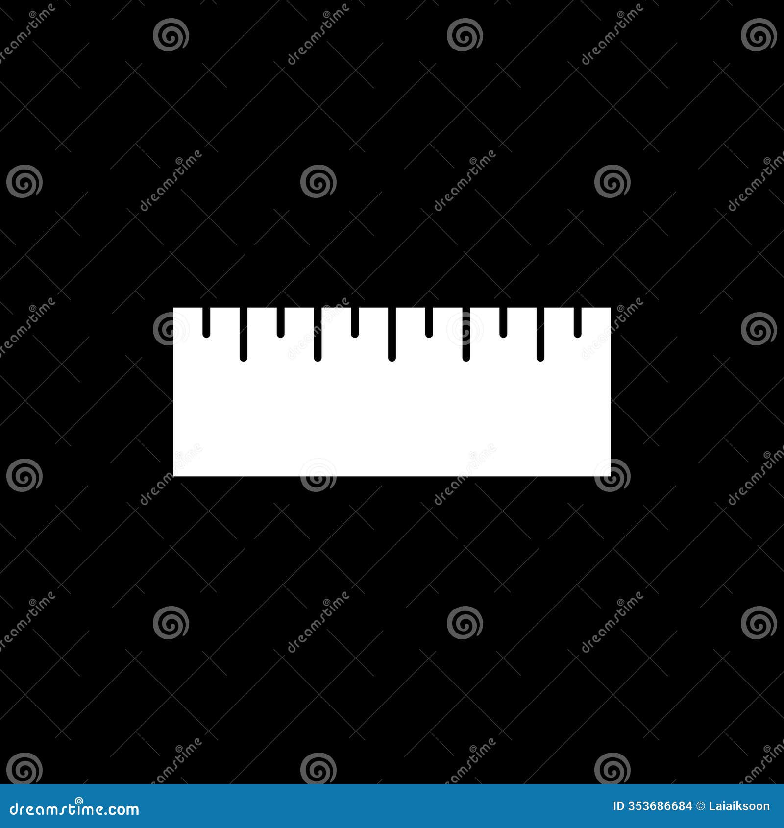 Ruler Icon Isolated on Black Background Stock Vector - Illustration of ...