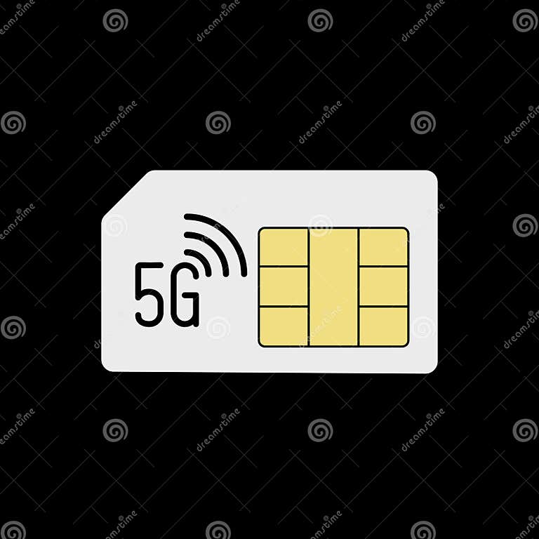 5g Sim Card Icon. Mobile Phone SIM Card, Communication Technology, Sim ...