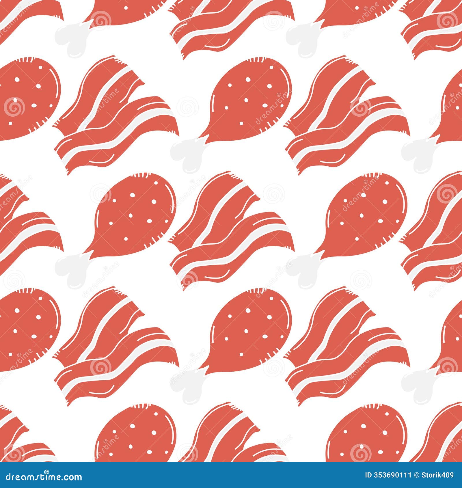 Seamless Meat Pattern. Doodle Meat Background. Illustration with Meat ...