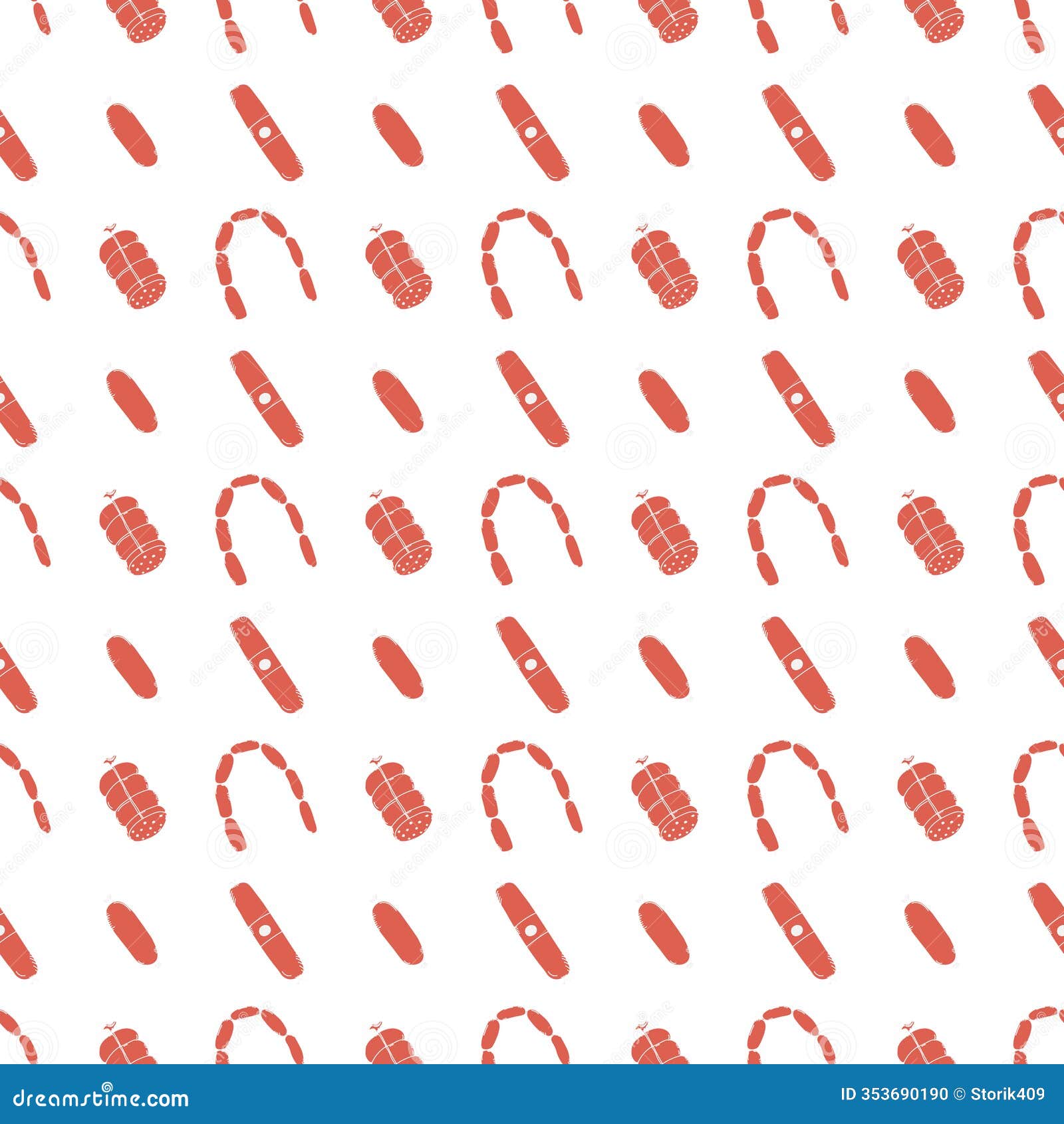 Seamless Meat Pattern. Doodle Meat Background. Illustration with Meat ...