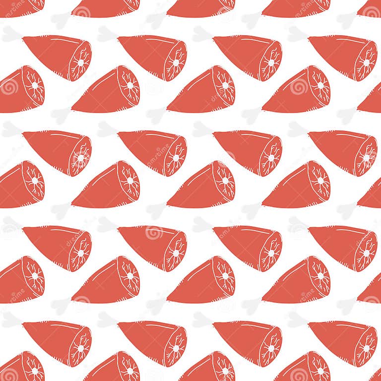 Seamless Ham Pattern. Hand Drawn Meat Background Stock Illustration ...