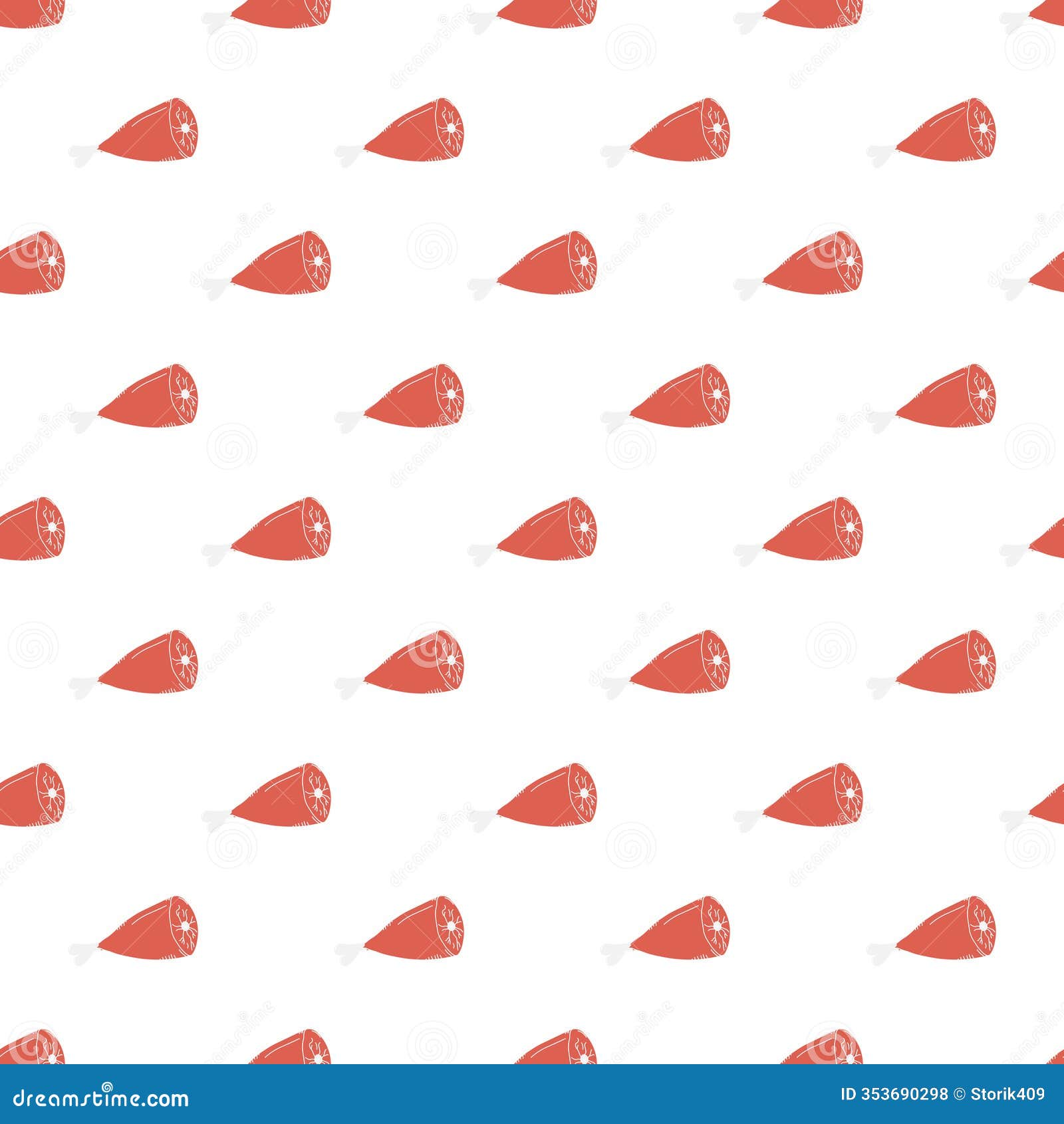 Seamless Ham Pattern. Hand Drawn Meat Background Stock Illustration ...