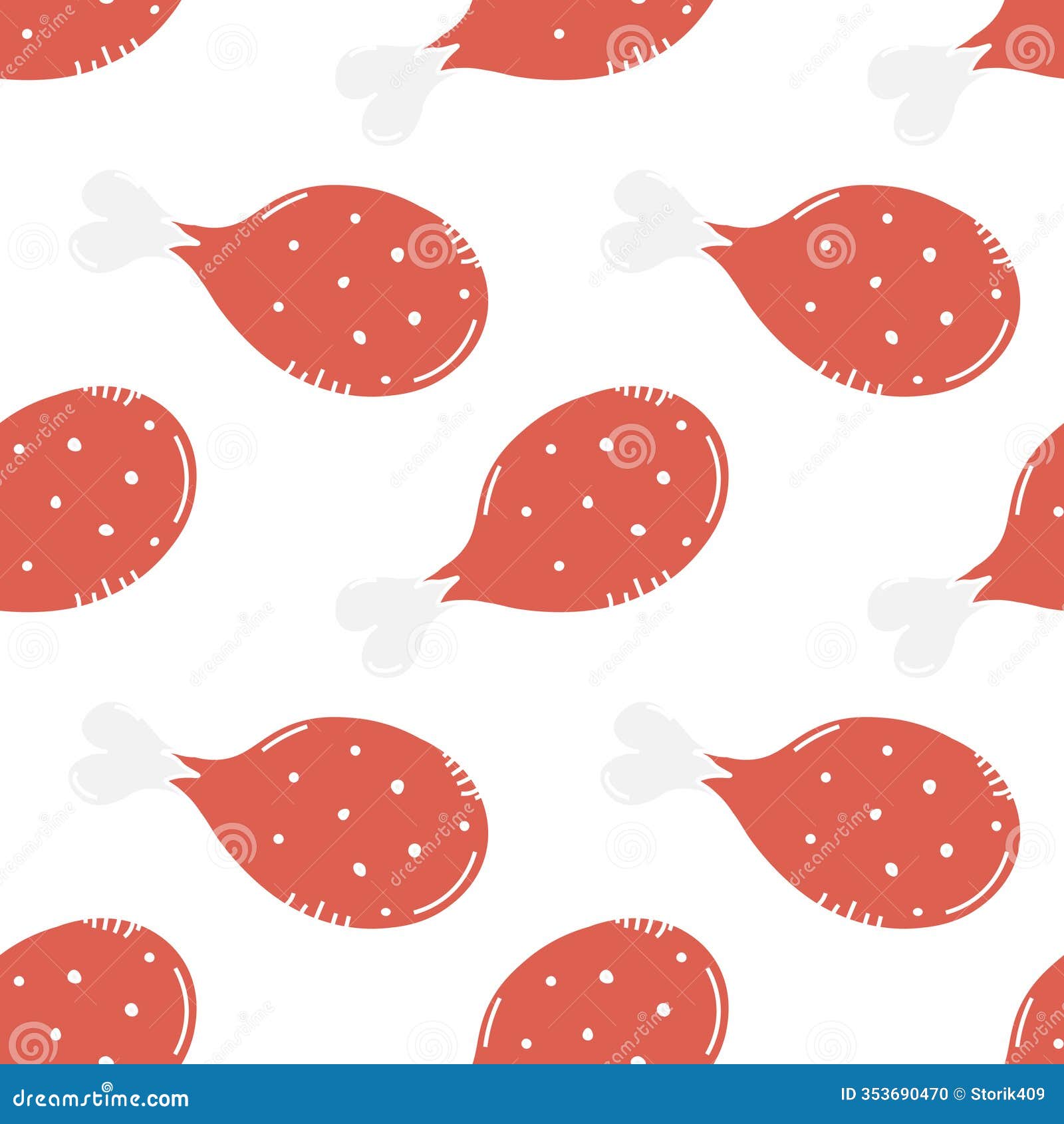 Doodle Chicken Legs Background. Seamless Chicken Legs Pattern ...