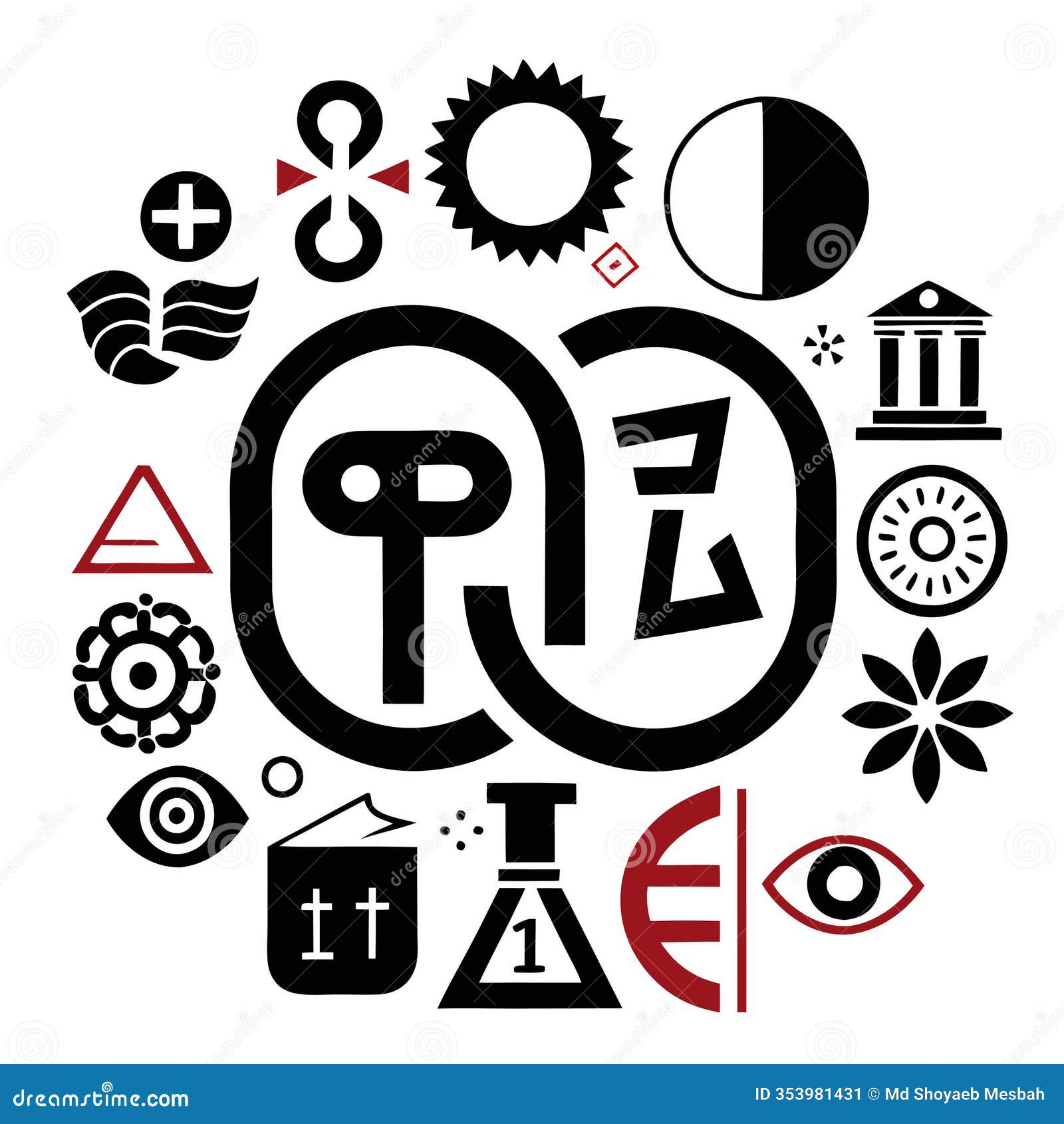 Greek Signs and Symbols Tattoo Different Greek Letter Stock ...