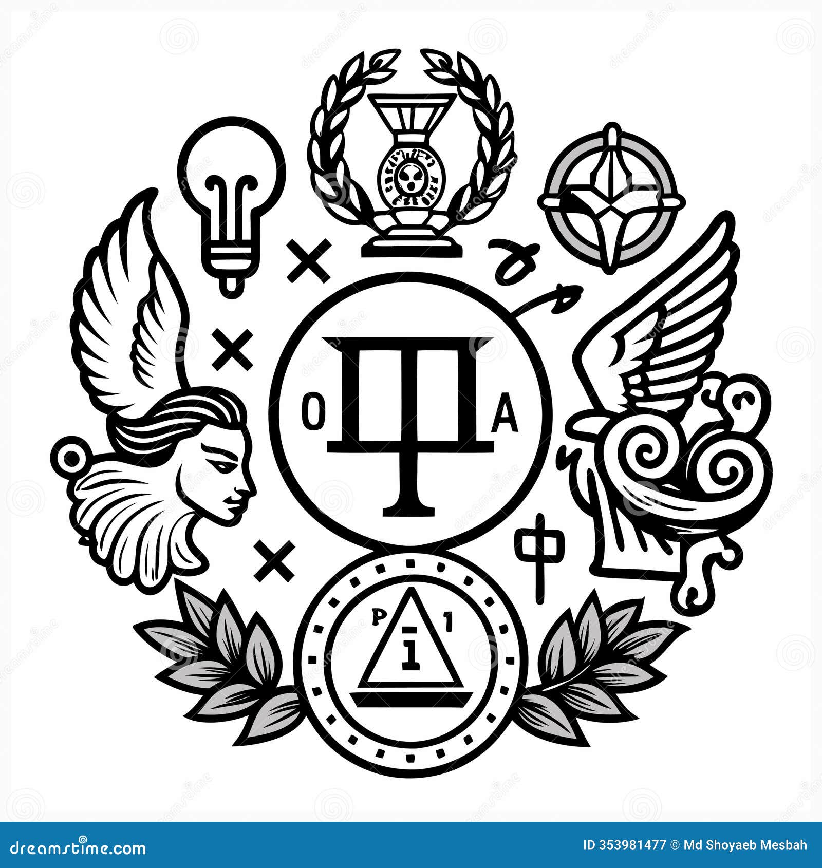 Greek Signs and Symbols Tattoo Different Greek Letter Stock ...