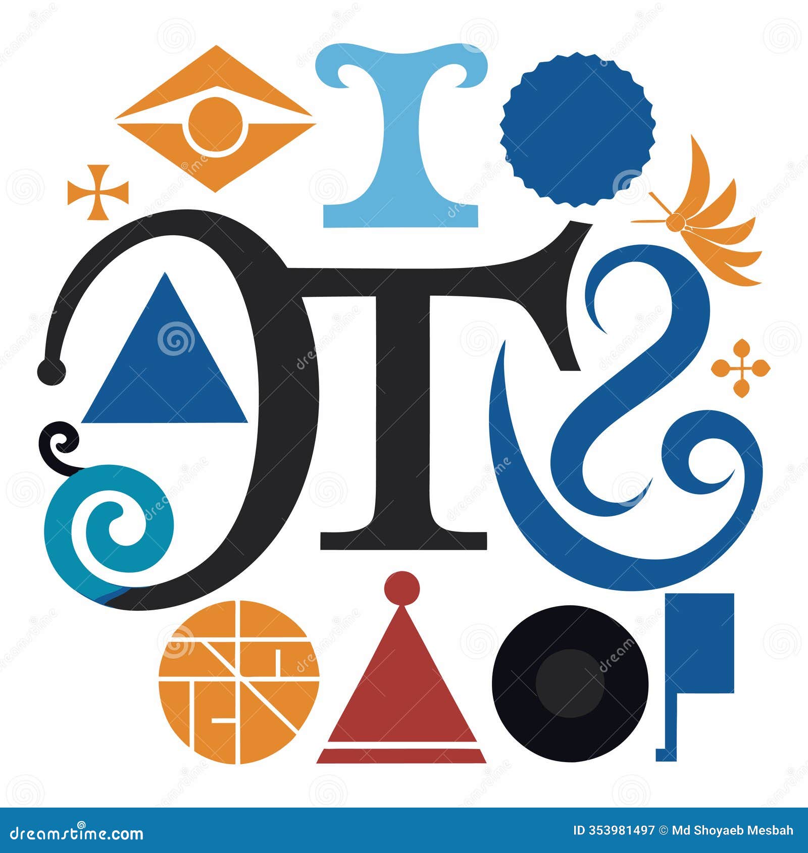 Greek Signs and Symbols Tattoo Different Greek Letter Stock ...