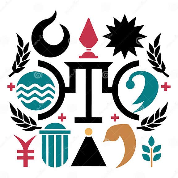 Greek Signs and Symbols Tattoo Different Greek Letter Stock ...