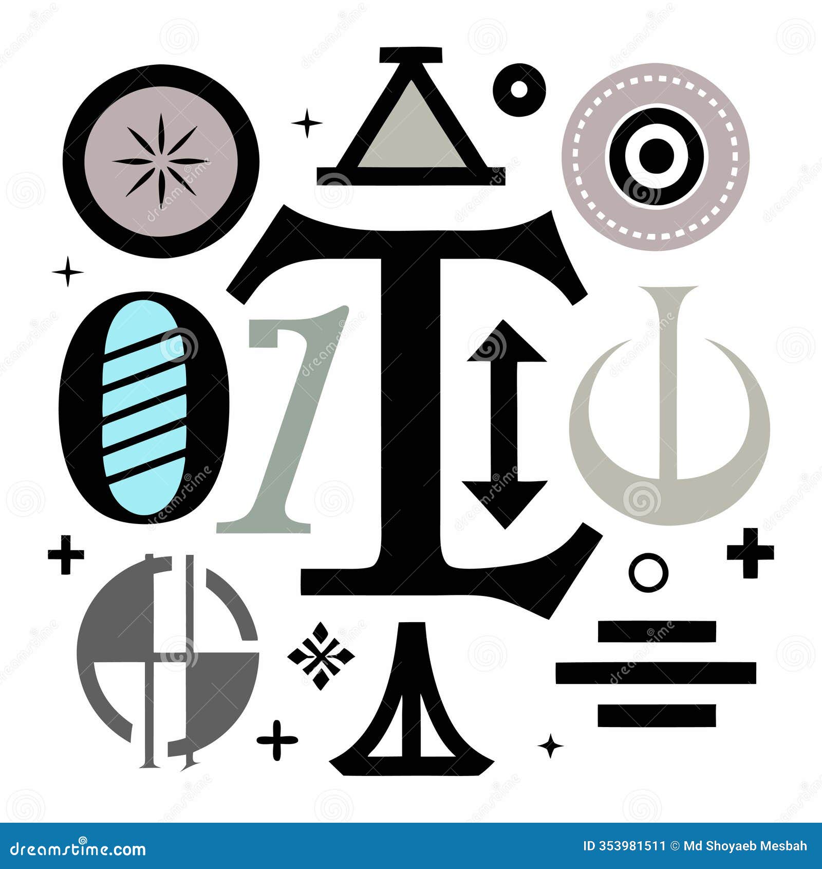 Greek Signs and Symbols Tattoo Different Greek Letter Stock ...