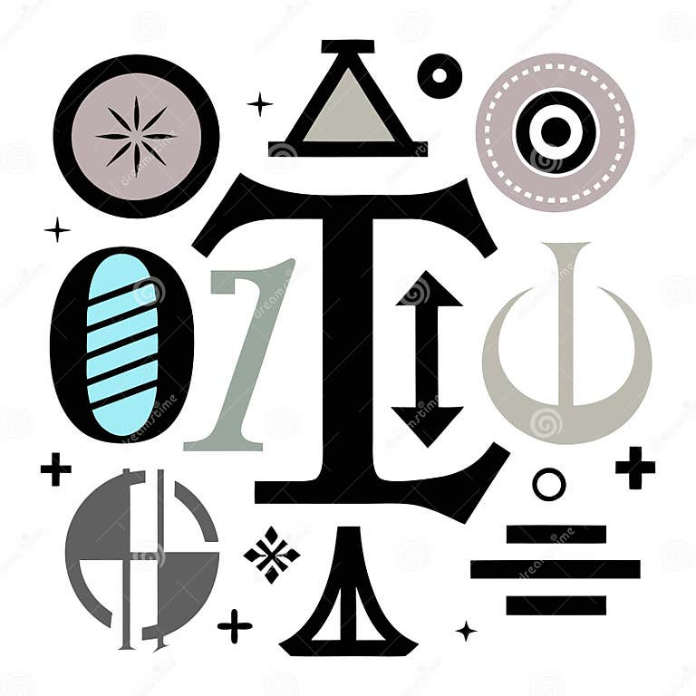 Greek Signs and Symbols Tattoo Different Greek Letter Stock ...