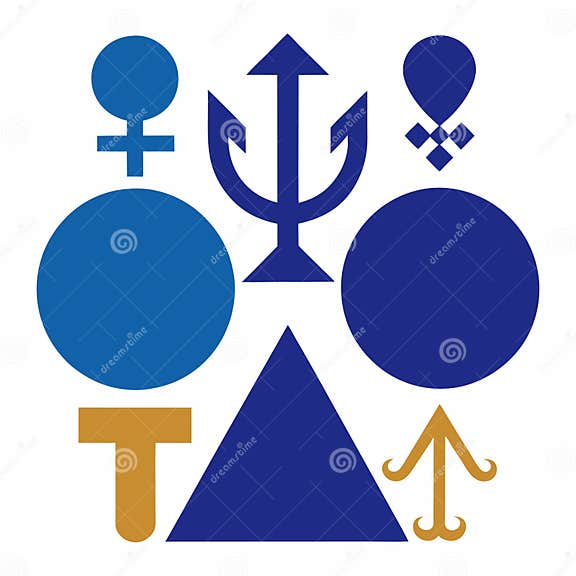 Greek Signs and Symbols Tattoo Different Greek Letter Stock ...